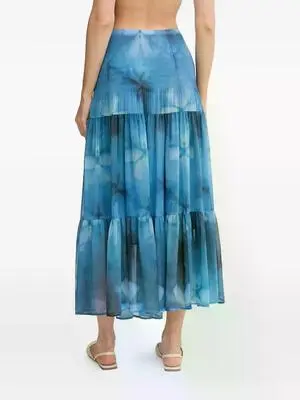 SANDRO FERRONE Pleated Tiered Midi Skirt