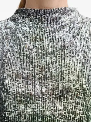 ALOHAS Sequin Embellished Mock-neck Top
