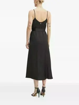 Armani Exchange V-neck Belted Midi Dress