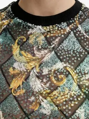 Versace Sequin-embellished Baroque Top