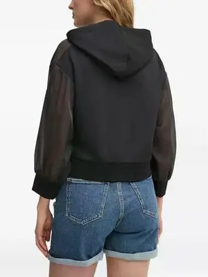 Dkny Hooded Top With Sheer Sleeves
