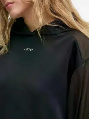 Dkny Hooded Top With Sheer Sleeves