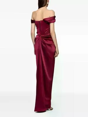 ANA RADU Rose-embellished Maxi Dress - Red