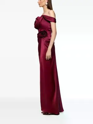 ANA RADU Rose-embellished Maxi Dress - Red
