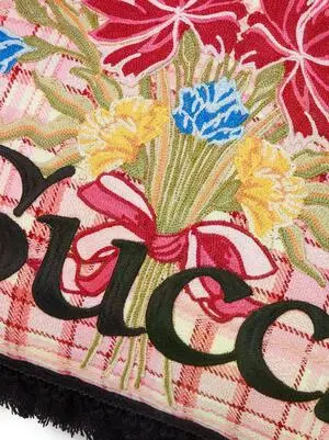 Gucci Floral Logo-embroidered Cushion