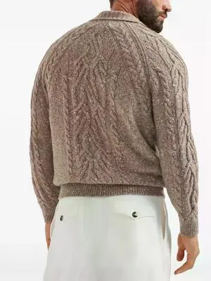 Brunello Cucinelli Cable-knit Polo Sweater