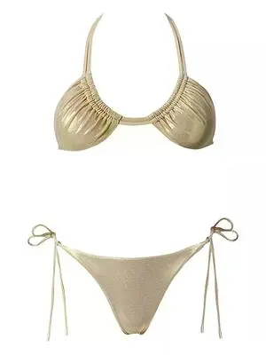SOFIA ERHAN Halter-neck Tie-side Bikini - Neutrals