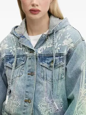 Desigual Embroidered Hooded Denim Jacket