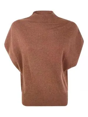 CIRCUS HOTEL High-neck Short-sleeve Cashmere Sweater