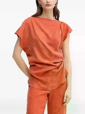 HOSS INTROPIA Draped Short Sleeve Blouse