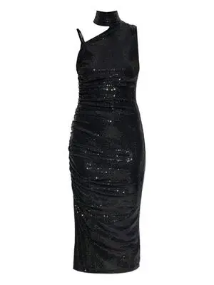 Versace Sequinned High-neck Dress - Black