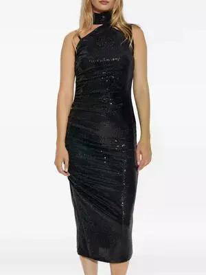 Versace Sequinned High-neck Dress - Black