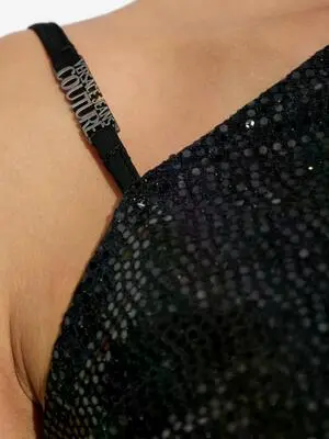 Versace Sequinned High-neck Dress - Black