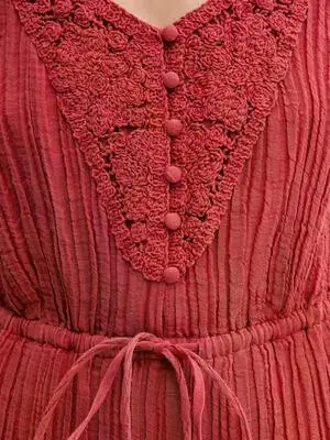 Guess Crochet-trimmed Tie Mini Dress