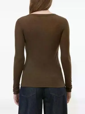 Closed Long-sleeve Henley Top