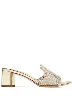 Le Silla Gold Tone Sandals For Women