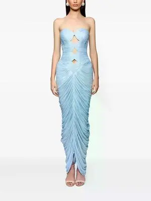 ANA RADU Cut-out Draped Midi Dress