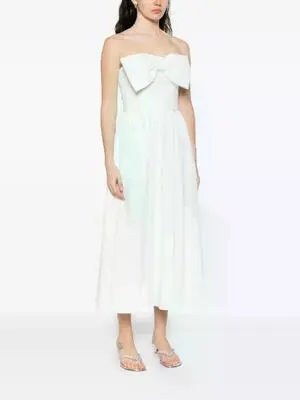 NISSA Bow-detailed Strapless Midi Dress