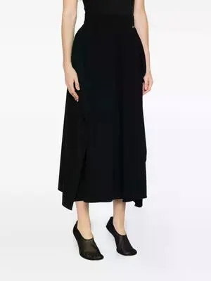 NISSA Pleated Asymmetric Midi Skirt