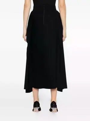 NISSA Pleated Asymmetric Midi Skirt