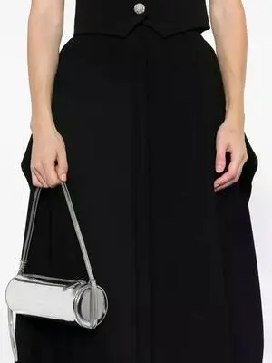 NISSA Pleated Asymmetric Midi Skirt