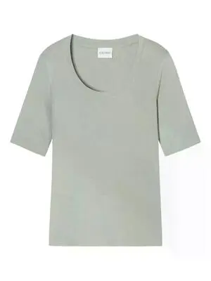 Closed Wide-neck Short-sleeve T-shirt
