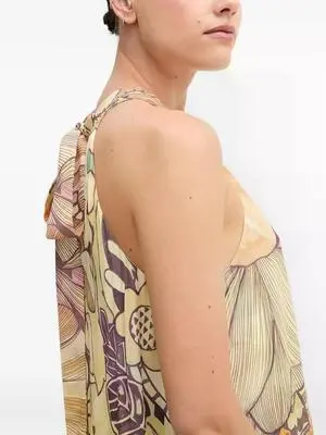 SANDRO FERRONE Floral-print Halter-neck Maxi Dress