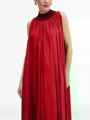 Liviana Conti High-neck Pleated Maxi Dress