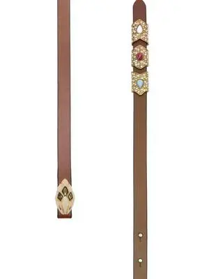 Roberto Cavalli Crystal-embellished Belt - Brown