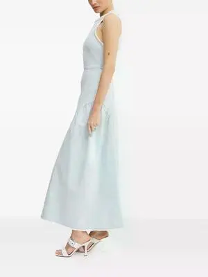 IVY OAK Frayed-edges Sleeveless Denim Maxi Dress - Blue
