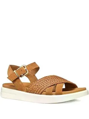 Geox Woven Strap Buckle Sandals - Brown