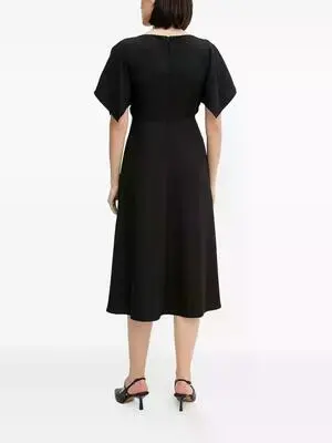 SANDRO FERRONE Flutter-sleeve Midi Dress - Black