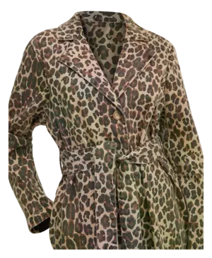 NEVER FULLY DRESSED Leopard Print Belted Coat