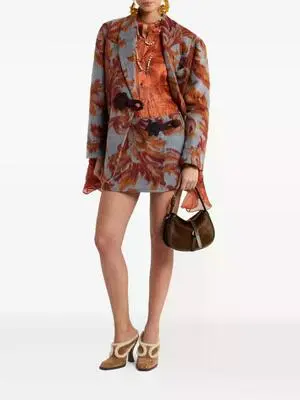 Etro Leaf-print Belted Mini Skirt
