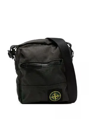 Stone Island Logo-patch Messenger Bag - Black