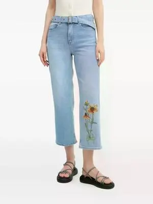 Desigual Embroidered Cropped Jeans