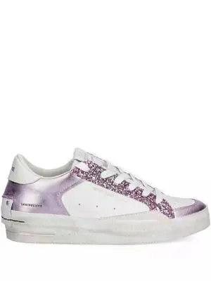 CRIME LONDON Glitter Panel Leather Sneakers