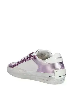 CRIME LONDON Glitter Panel Leather Sneakers