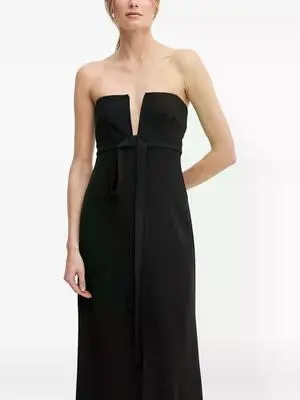 SANDRO FERRONE Tie-front Strapless Maxi Dress