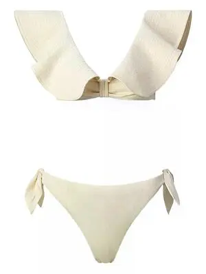 SOFIA ERHAN Ruffled Trim Bikini - Neutrals