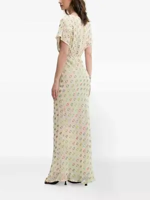 NEVER FULLY DRESSED Embellished V-neck Maxi Dress