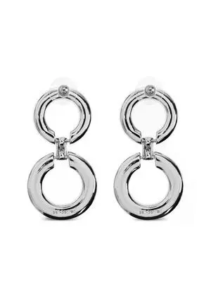 SELF-PORTRAIT Crystal-embellished Double-circle Earrings