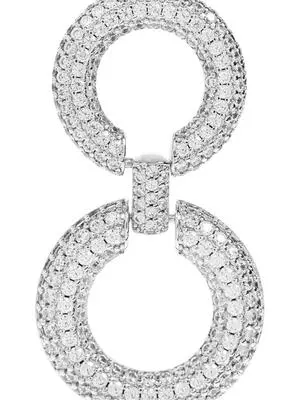 SELF-PORTRAIT Crystal-embellished Double-circle Earrings