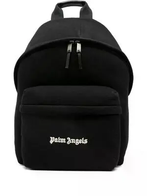 Palm Angels Logo-embroidered Backpack - Black