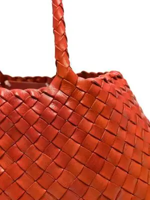 Dragon Diffusion Small Santa Croce Woven Leather Shoulder Bag