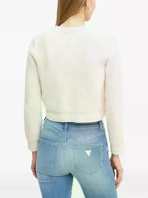 Guess Cable-knit Cropped Cardigan
