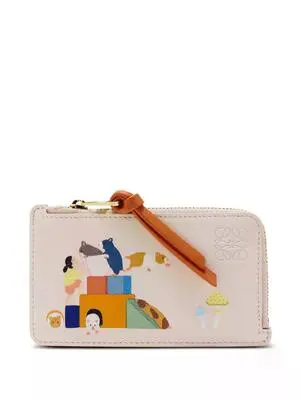 Loewe Animal-print Zip Cardholder - Neutrals