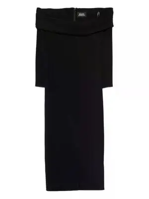 Solace London The Yuni Off-shoulder Midi Dress - Black