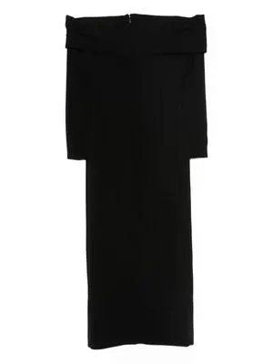 Solace London The Yuni Off-shoulder Midi Dress - Black