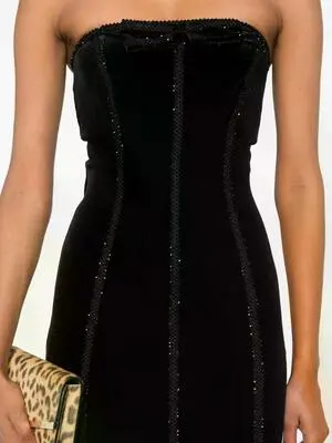 NISSA Embellished Velvet Strapless Fishtail Maxi Dress